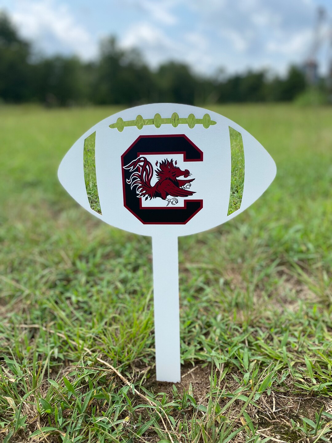 South Carolina Gamecocks Football Stake Metal Sign Football - Etsy