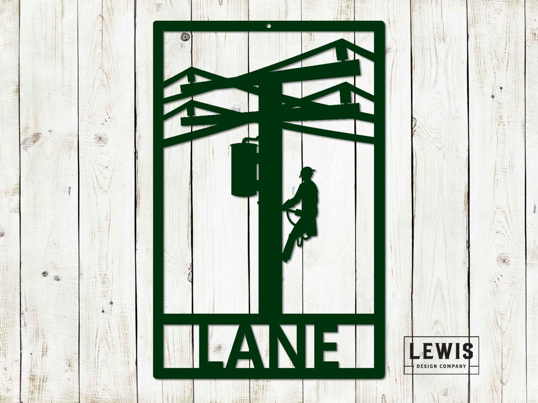 Lineman Custom Name Metal Sign - Garage Decor, Shop Decor, House Decor ...
