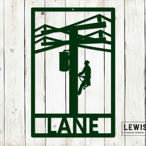 Lineman Custom Name Metal Sign - Garage Decor, Shop Decor, House Decor ...