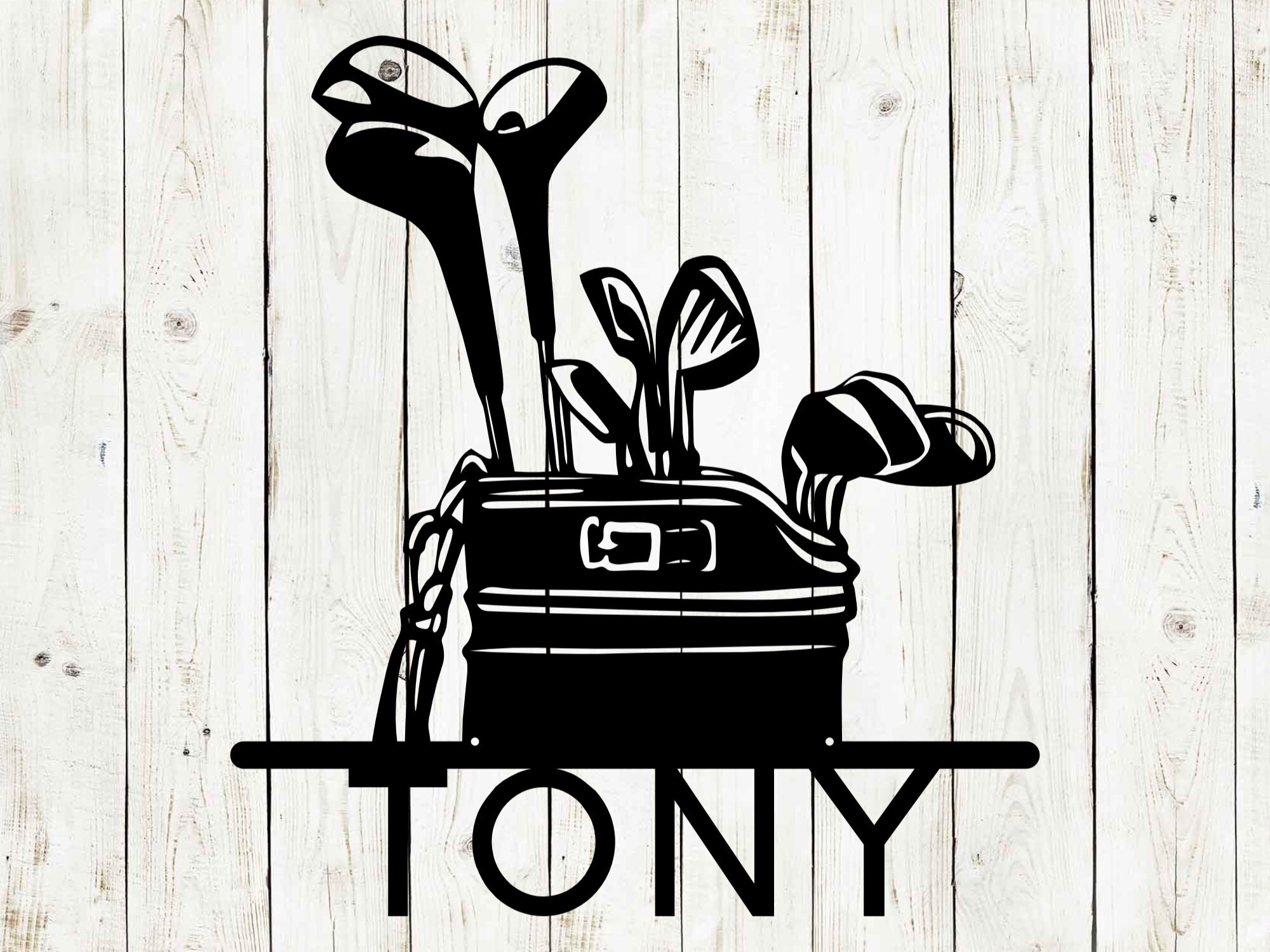 Golf Bag Custom Name Metal Sign Golf Sign Bar Sign 19th | Etsy