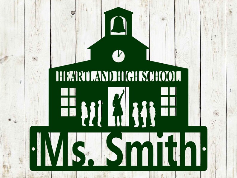 School House Custom Name Metal Sign, Classroom Custom Sign ...