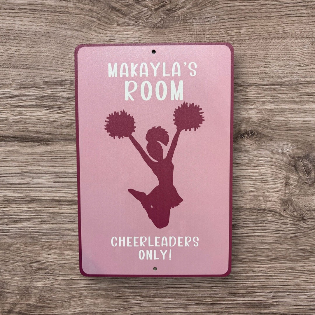 Custom Cheerleader Room Sign, Custom Metal Powder Coated & Printed Name ...