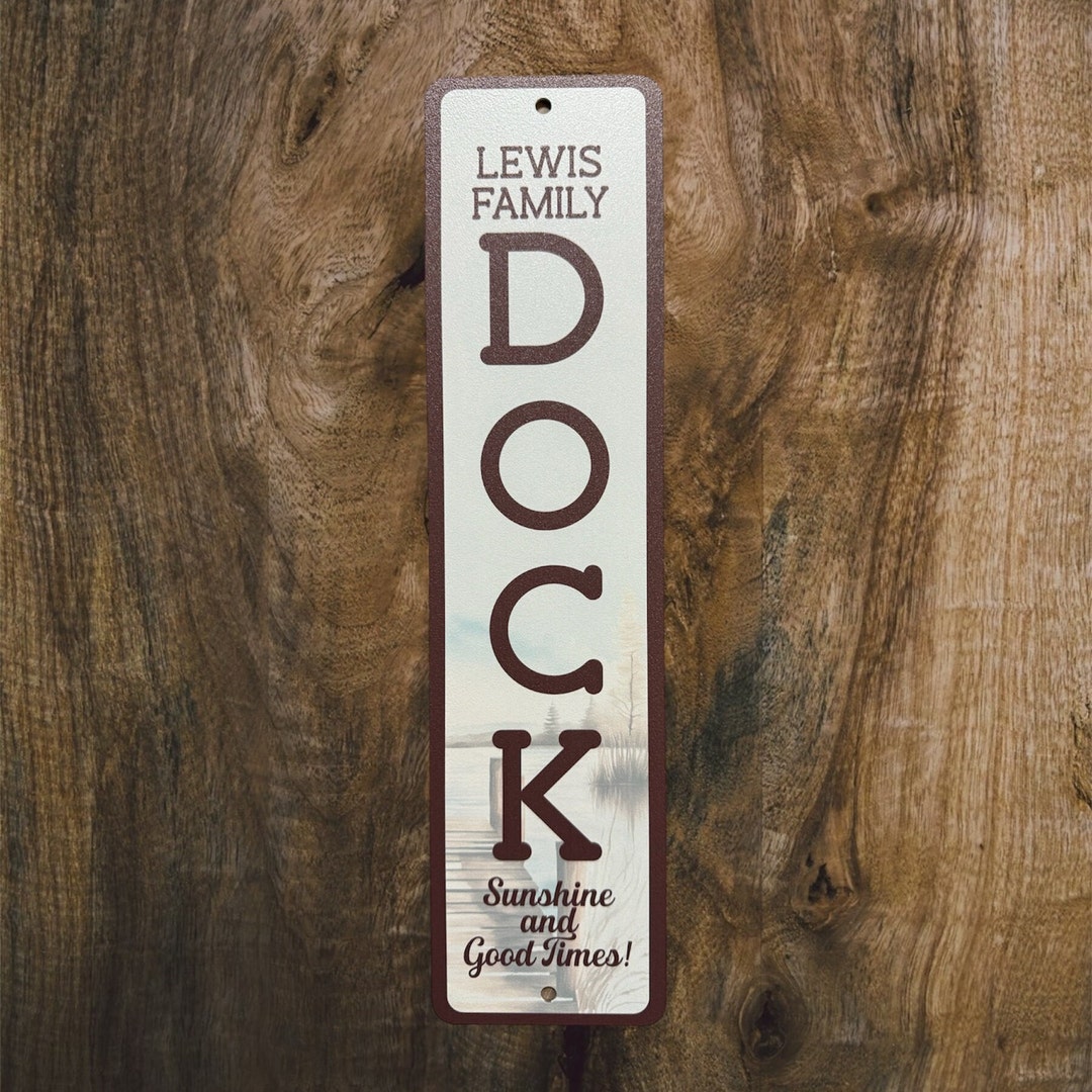 Custom Dock Sign, Custom Metal Powder Coated & Printed Name Sign - Etsy