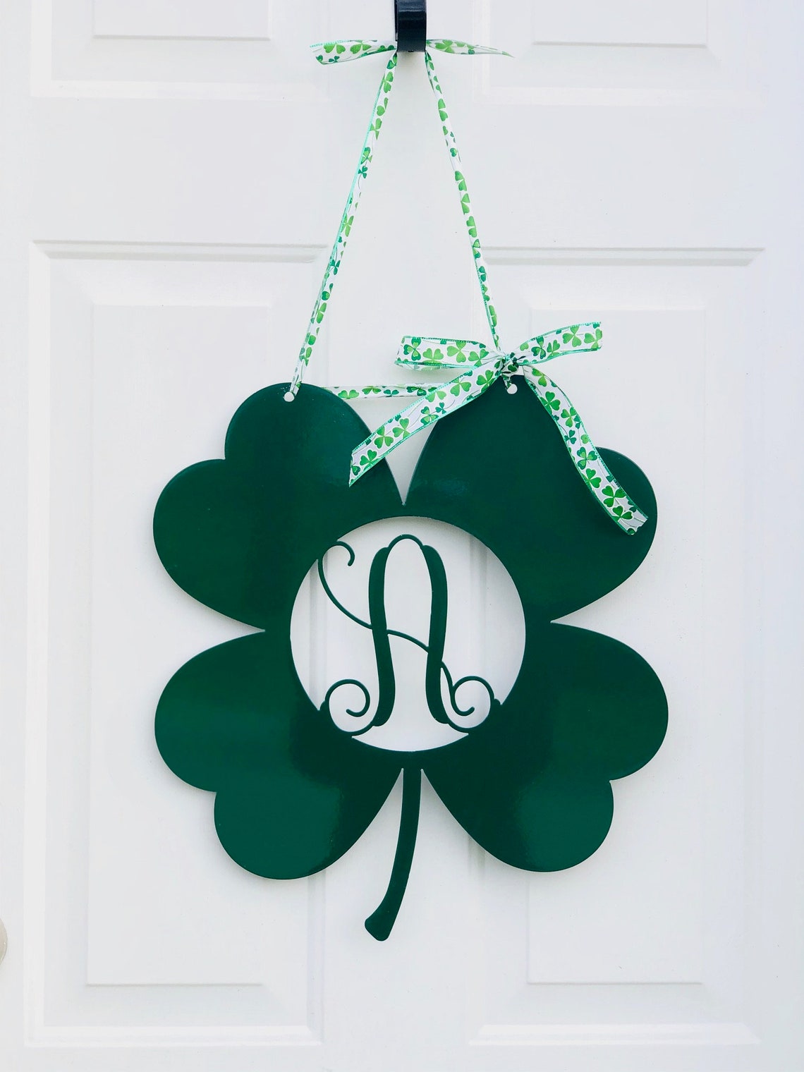 Monogram Shamrock Shamrock Door Hanger Shamrock St - Etsy