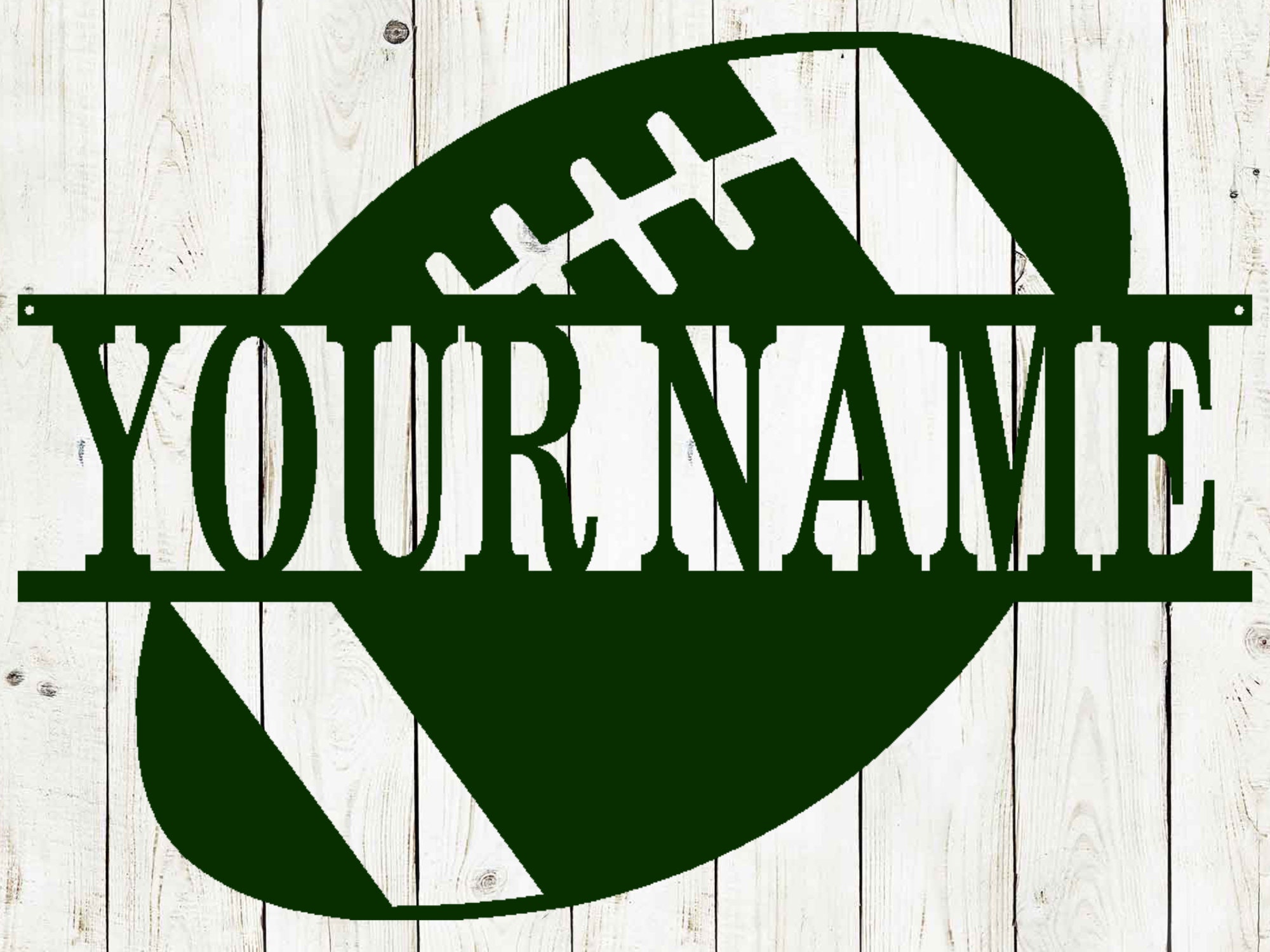Football Custom Monogram Name Metal Sign Football Football | Etsy