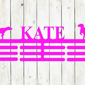 Dog Custom Name Medal Hanger Monogram - 12 Rungs for Medals & Ribbons ...