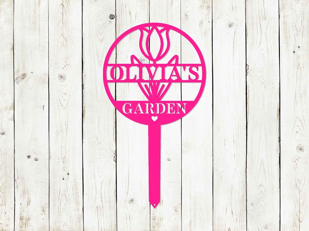 Custom Circle Garden Sign, Garden Sign, Personalized Garden Sign ...