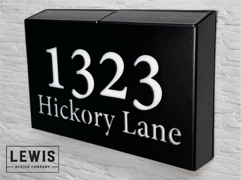 Solar Address Sign, Custom Solar-powered Wall Sign With Backlight - Etsy