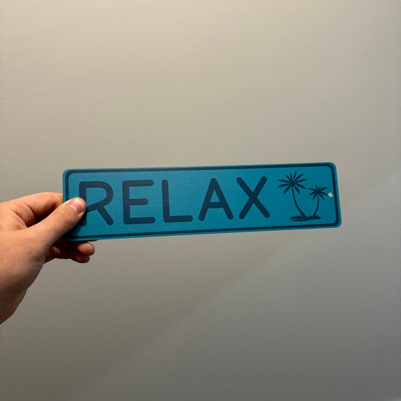 Relax Beach Sign, Custom Metal Powder Coated & Printed Name Sign - Etsy