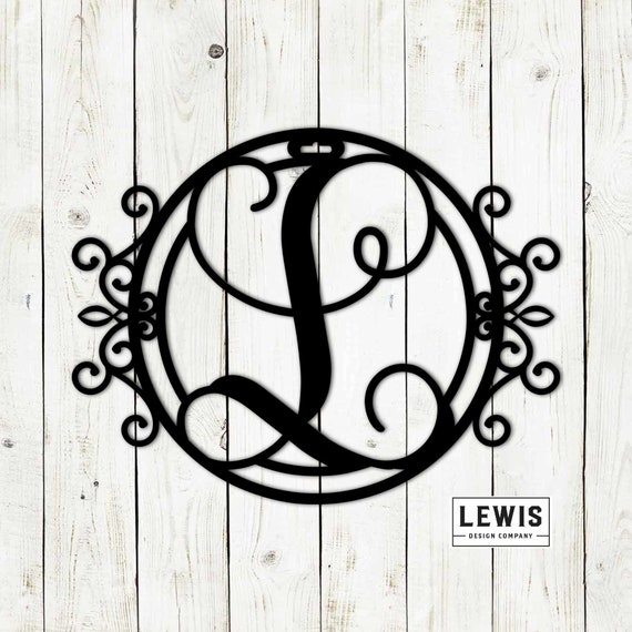 Vine Letter Monogram Custom Metal Wreath Monogram Front Door - Etsy