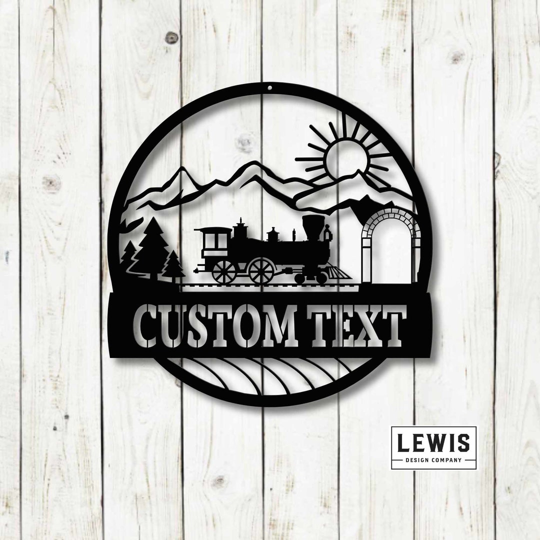 Steam Train Locomotive Custom Mountain Wall Decoration, Metal Powder ...