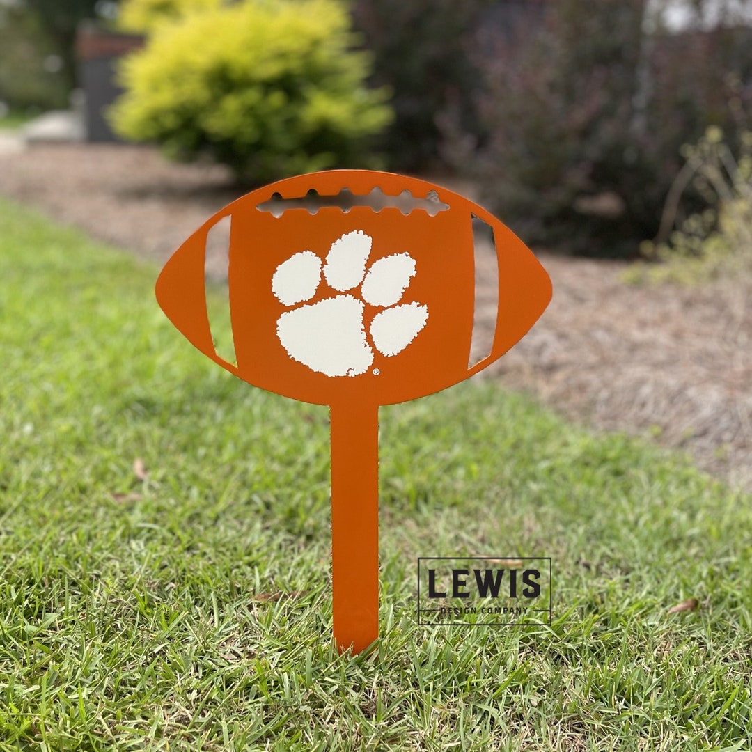 Clemson Tigers Football Stake Metal Sign, Football Sign, Football Yard ...