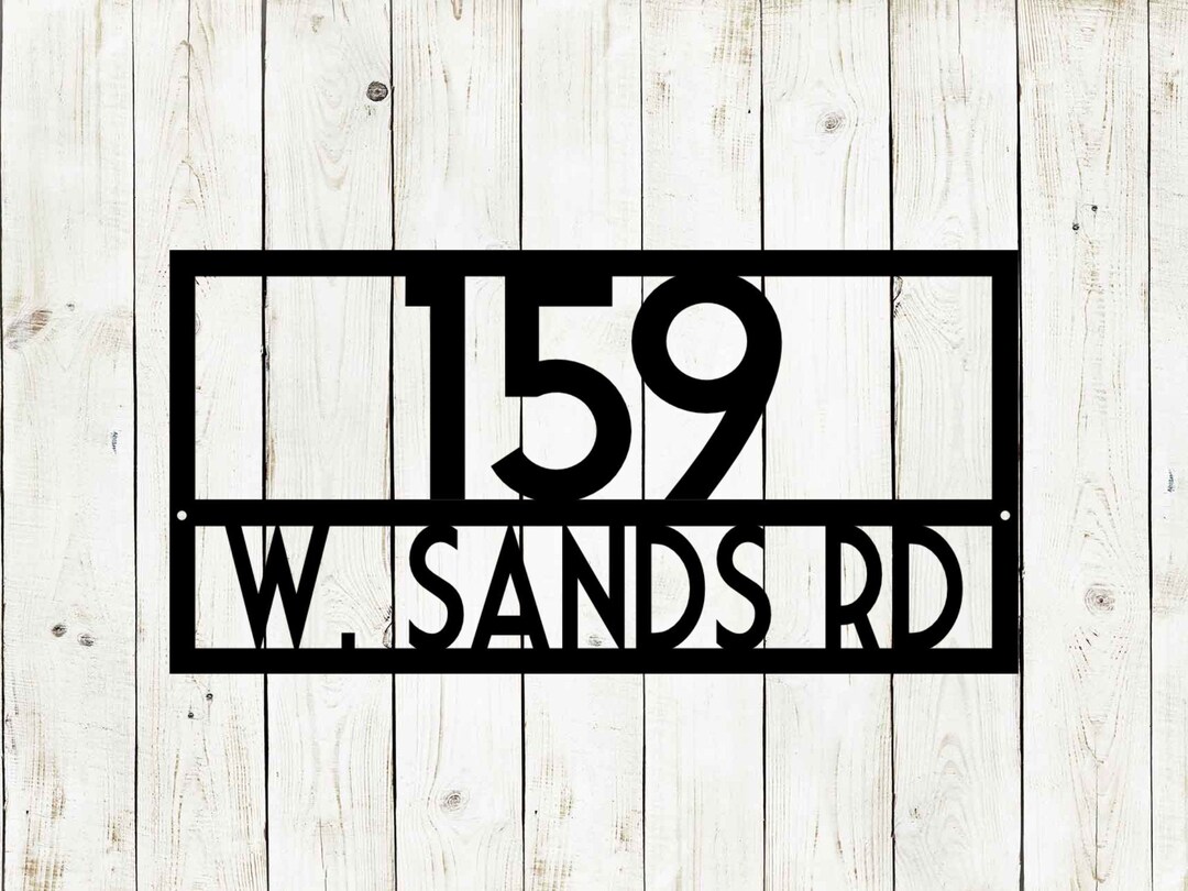 Rectangle Metal Address Sign, Custom Address Sign, Wall Mount Address ...