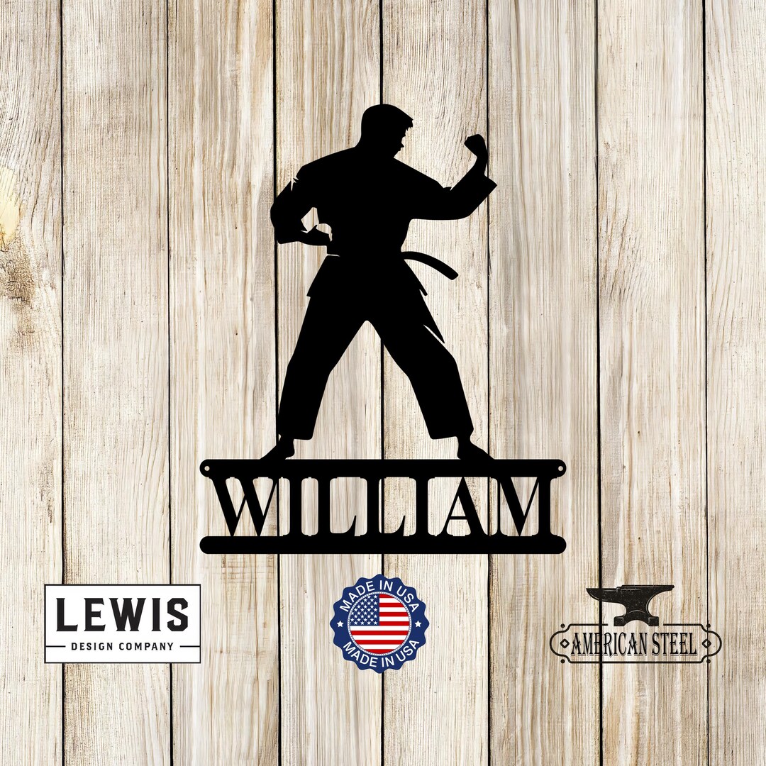 Male Karate Wall Sign With Custom Name, Metal Sign, Karate, Custom ...
