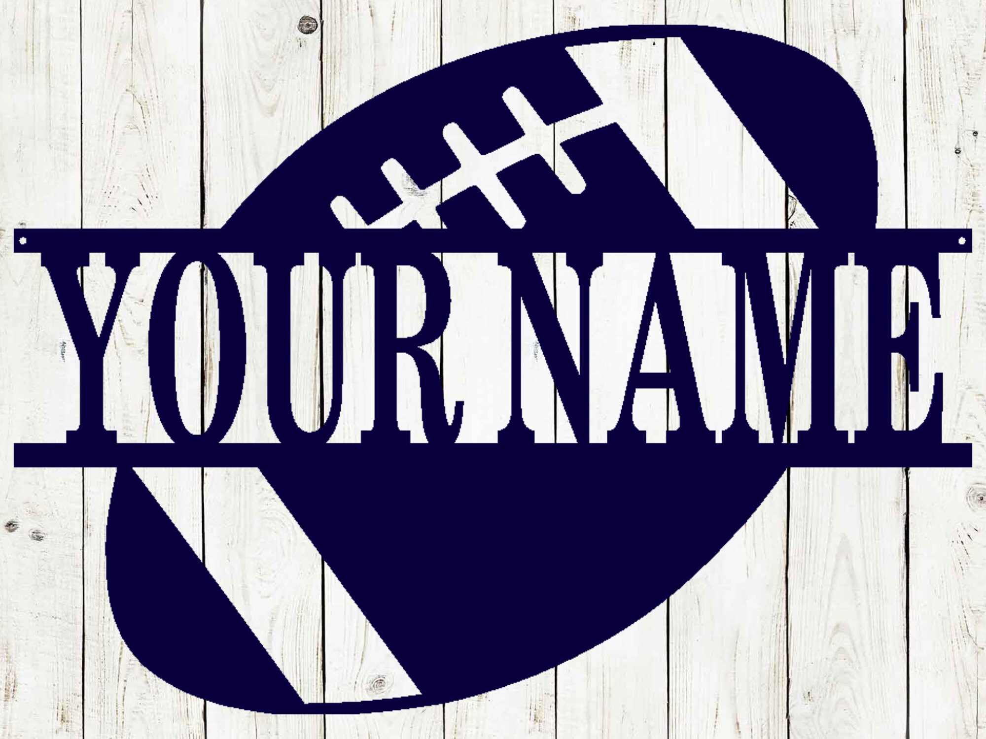 Football Custom Monogram Name Metal Sign Football Football | Etsy