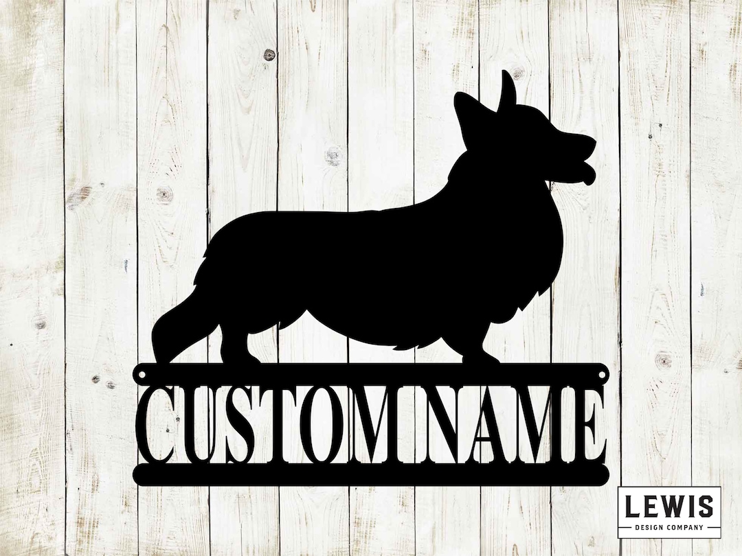 Corgi Wall Sign With Custom Name, Metal Sign, Corgi, Custom Metal Sign ...