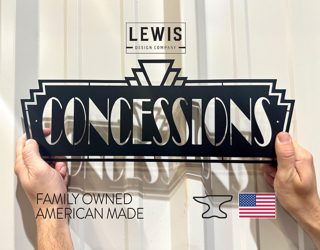 Movie Theater Concessions Metal Sign, Movie Sign, Home Theater, Theater ...