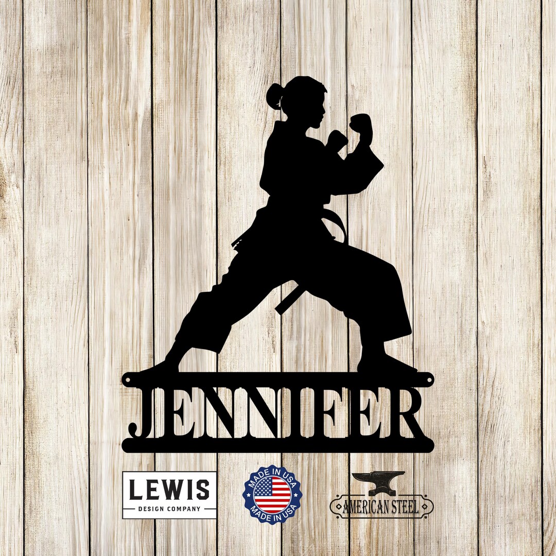 Female Karate Wall Sign With Custom Name, Metal Sign, Karate, Custom ...