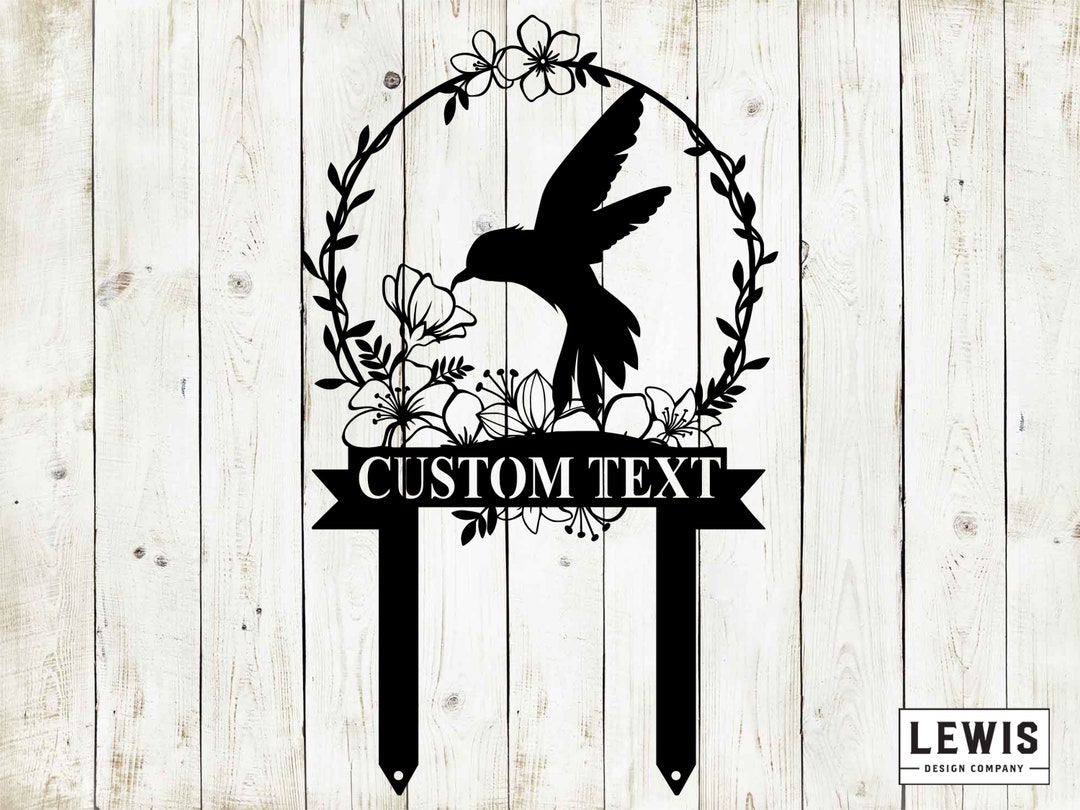 Custom Hummingbird Garden Metal Stake, Personalized Garden Sign, Garden ...