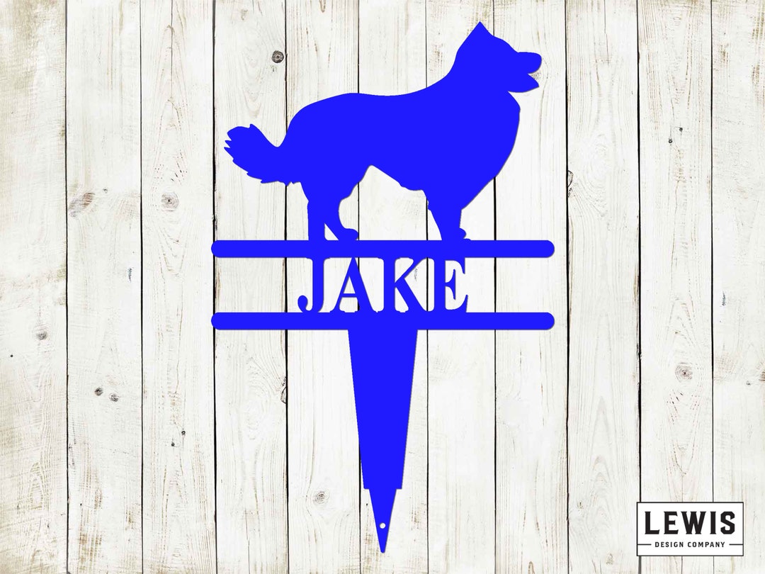 Collie Yard Stake With Custom Name, Collie Sign, Custom Metal Stake ...