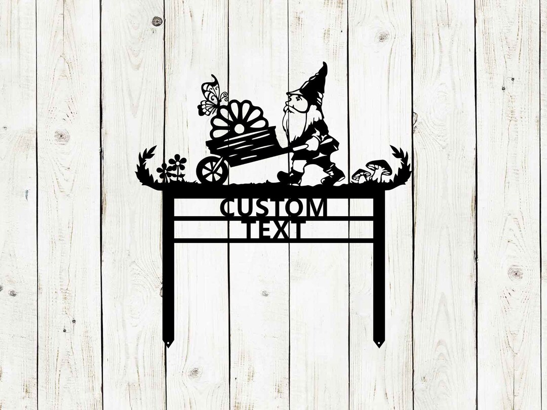 Custom Garden Gnome Sign, Personalized Garden Sign, Garden Gnome ...