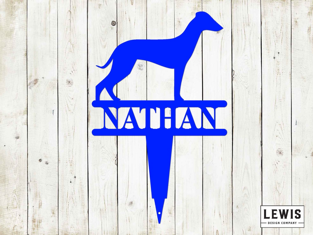 Whippet Yard Stake With Custom Name, Collie Sign, Custom Metal Stake ...