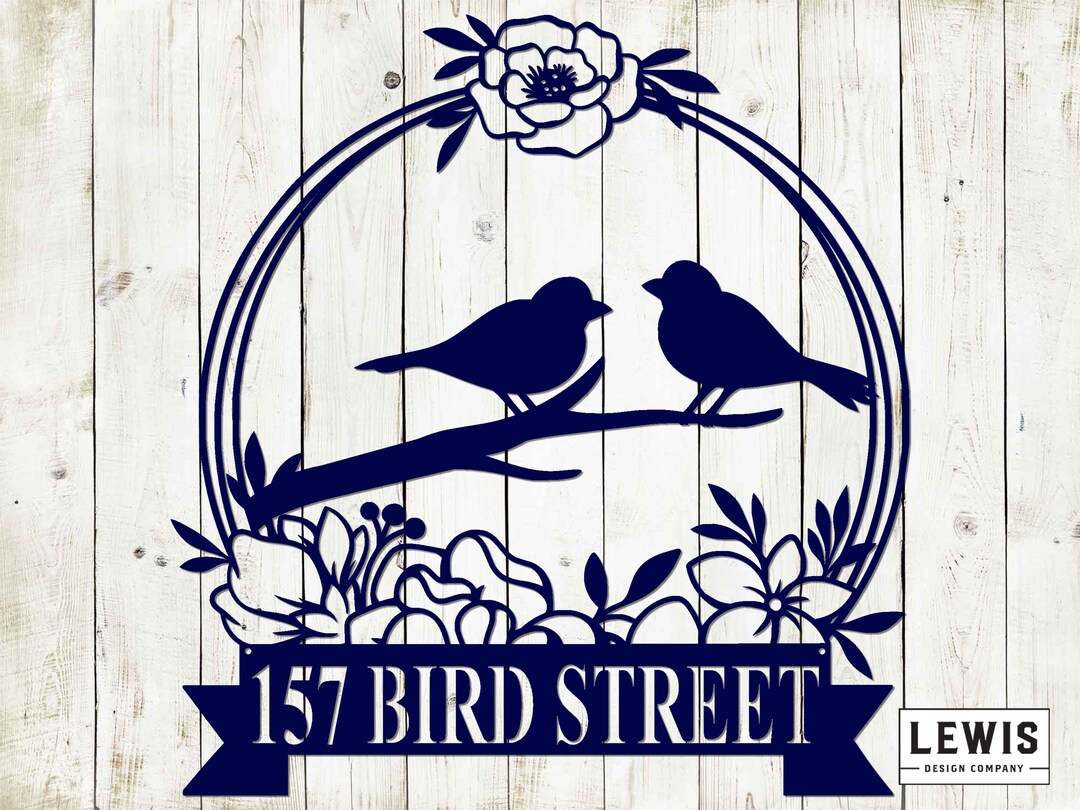 Bird Metal Sign With Custom Monogram - Metal Sign, Garden Decoration ...