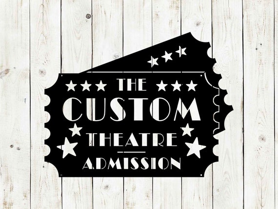 Movie Ticket Custom Metal Sign Theatre Movie Sign Home - Etsy