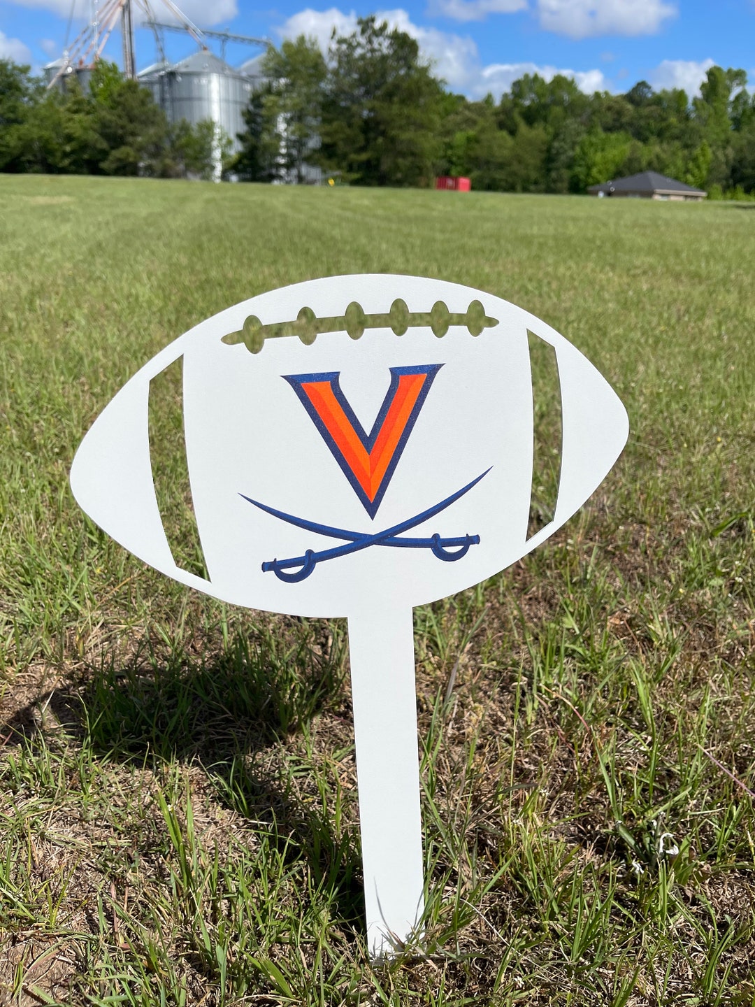 Virginia Cavaliers Football Stake Metal Sign, Football Sign, Football ...