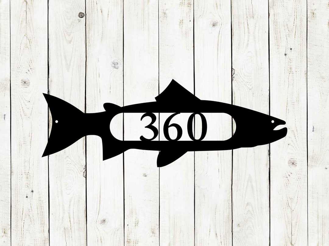 Trout Fish Address Number Metal Sign, Fishing Sign, Fish Sign, Address ...