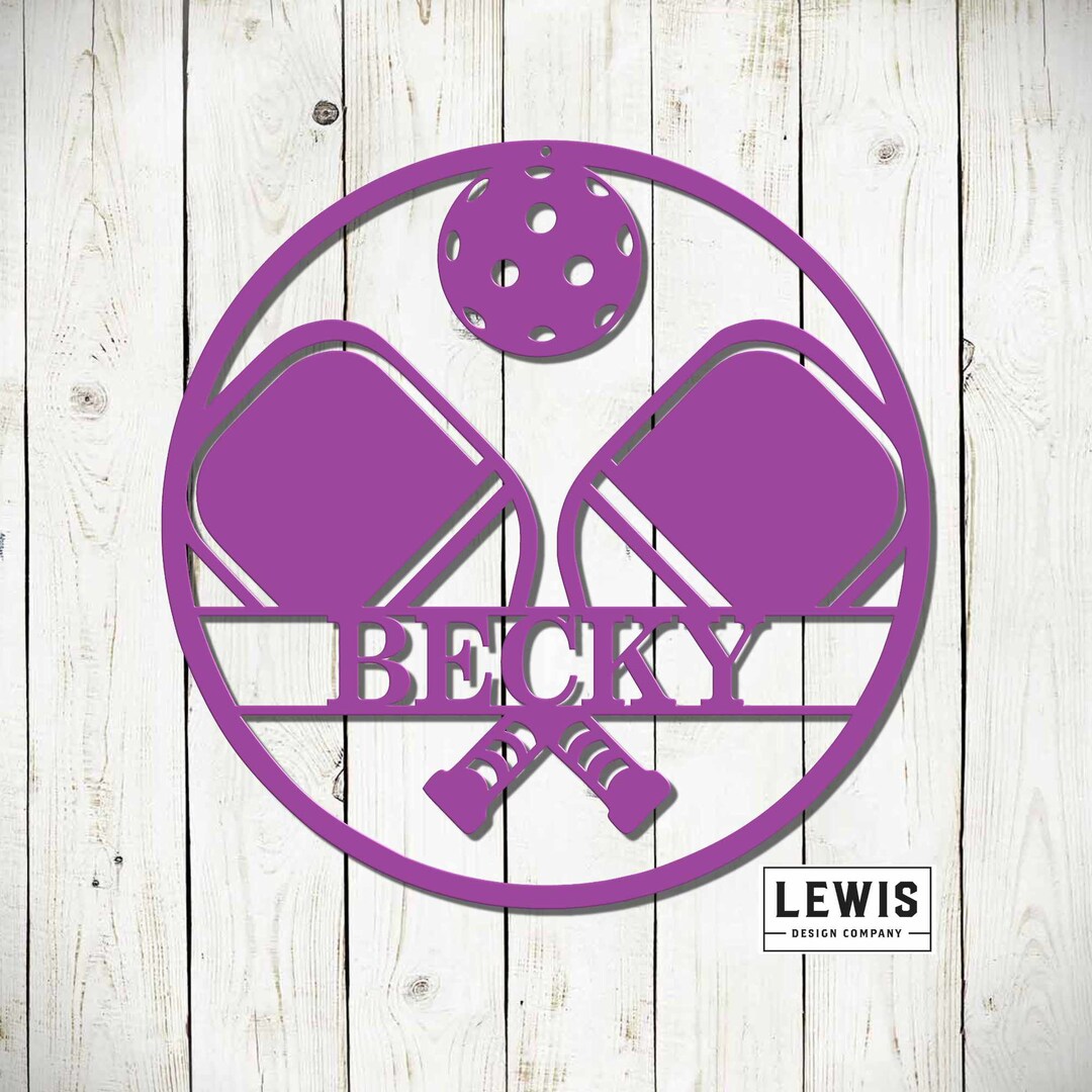 Pickleball Metal Wall Decoration, Powder Coated Metal Custom Pickleball ...
