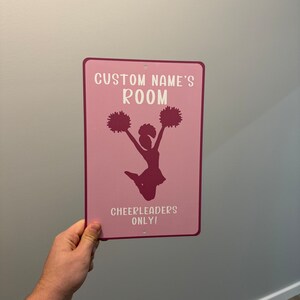 Custom Cheerleader Room Sign, Custom Metal Powder Coated & Printed Name ...