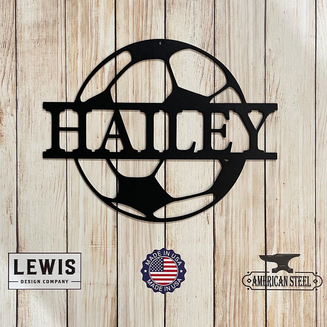 Soccer Custom Monogram Name Metal Sign, Soccer, Soccer Sign, Metal Sign ...