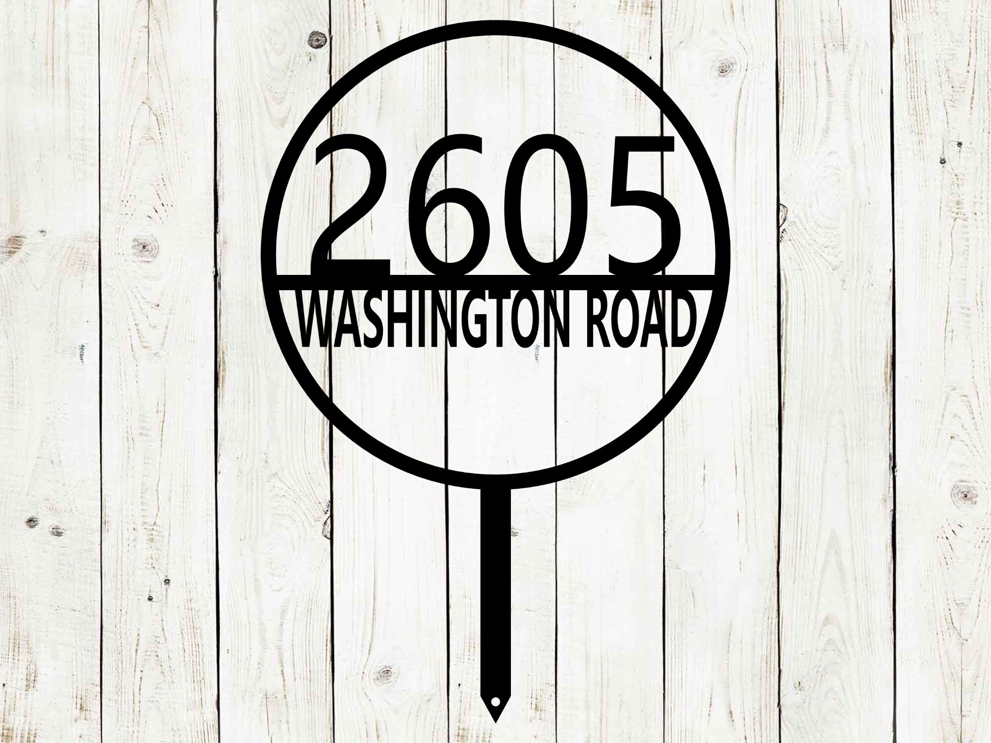 Circle Address Stake Monogram Metal Sign Custom Address Sign - Etsy