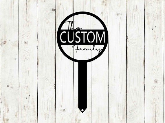 Family Name Circle Custom Stake Metal Sign Family Sign Metal - Etsy