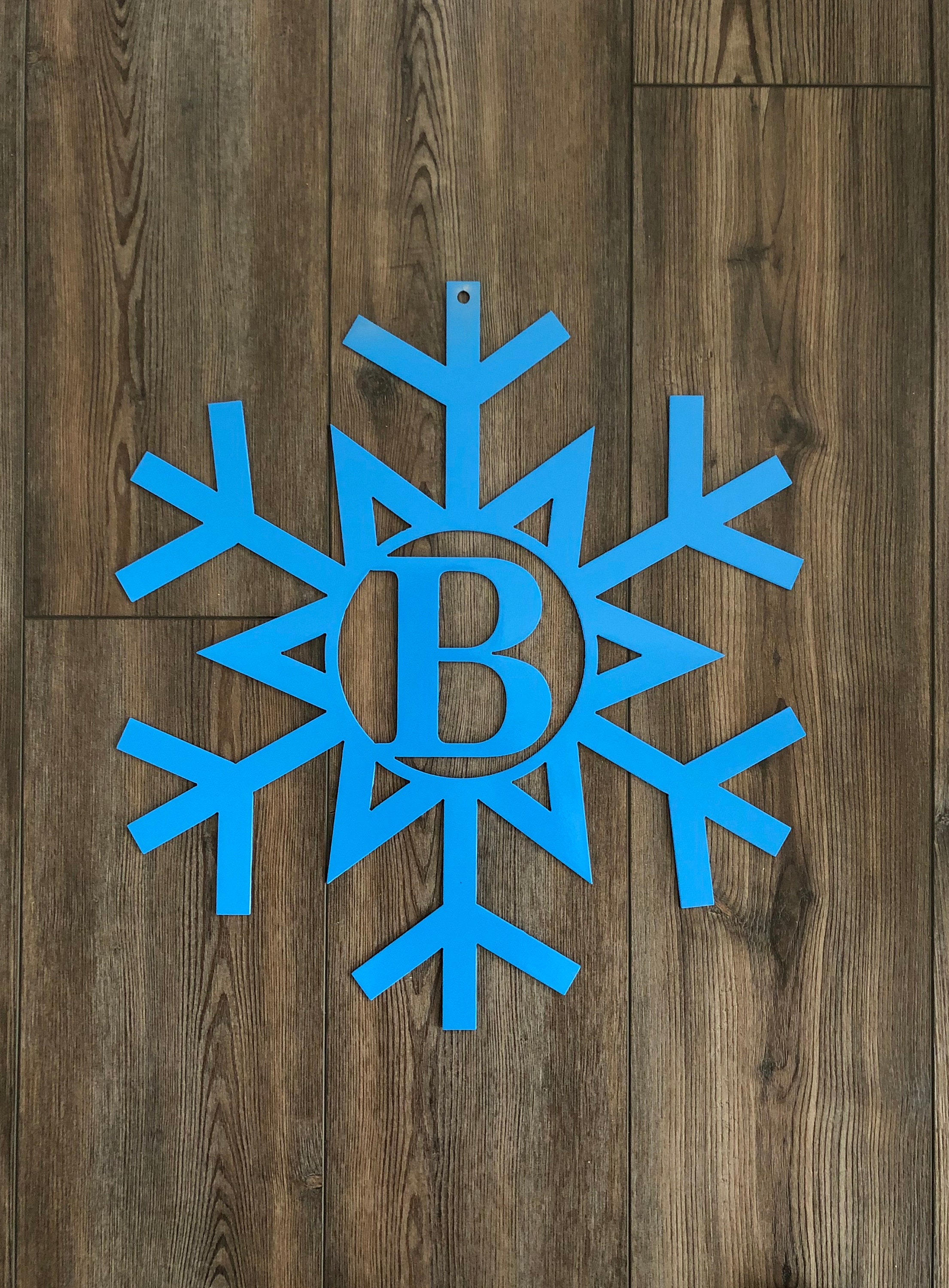 Monogram Snowflake Metal Sign Snowflake Sign Custom - Etsy