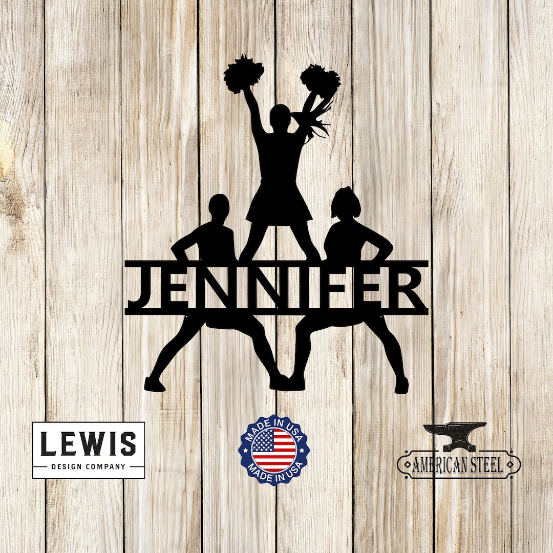 Cheerleader Custom Name Monogram Sign - Cheer Competition, Competition ...