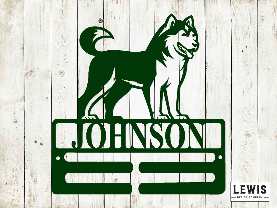Husky Leash Hanger With Custom Name, Metal Sign, Husky, Custom Metal ...