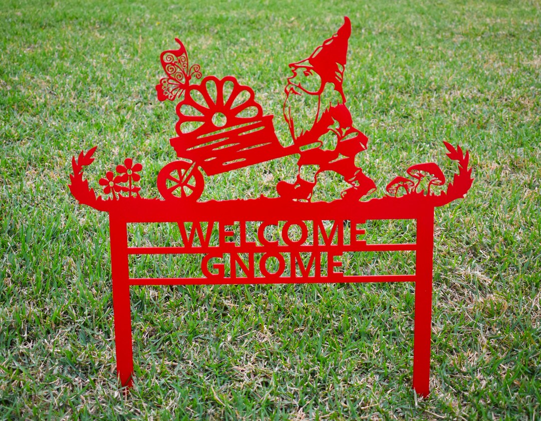 Custom Garden Gnome Sign, Personalized Garden Sign, Garden Gnome ...