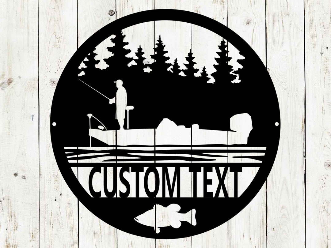 Fishing Custom Name Metal Sign, Fishing Sign, Bar Sign, Bass Fishing ...