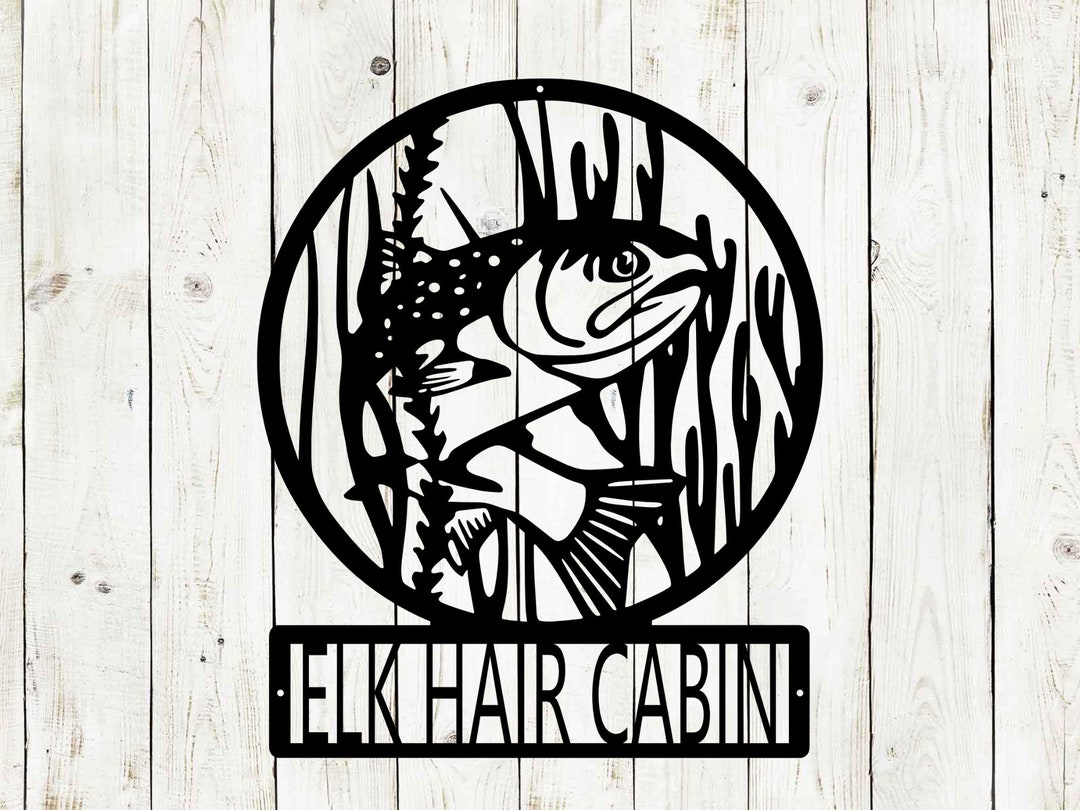 Trout Fish Monogram, Custom Name Sign, Monogram, Wedding Gift, Fishing ...