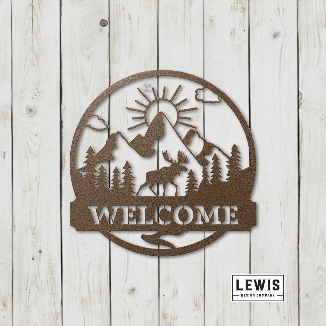 Moose Monogram Steel Sign, Custom Sign, Monogram Sign, Wedding Gift ...