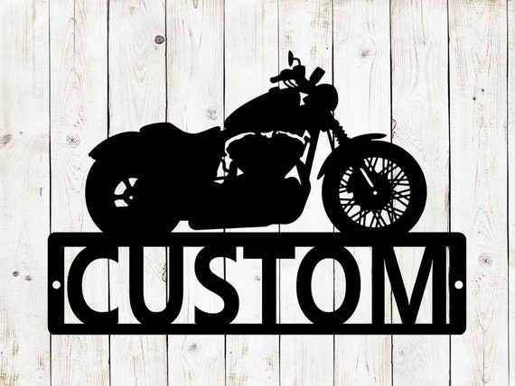 Motorcycle Custom Name Metal Sign Chopper Motorcycle | Etsy