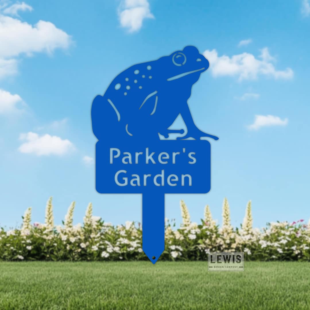 Lewis Design Custom Frog Metal Garden Sign, Garden Stake, Garden Art ...