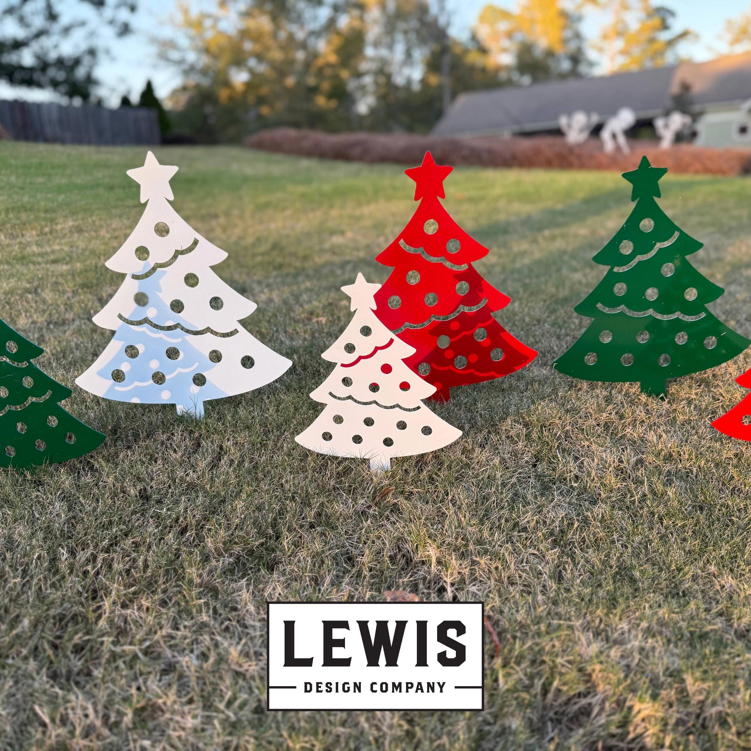 Christmas Tree Yard Stake – Metal Outdoor Holiday Décor – Festive ...