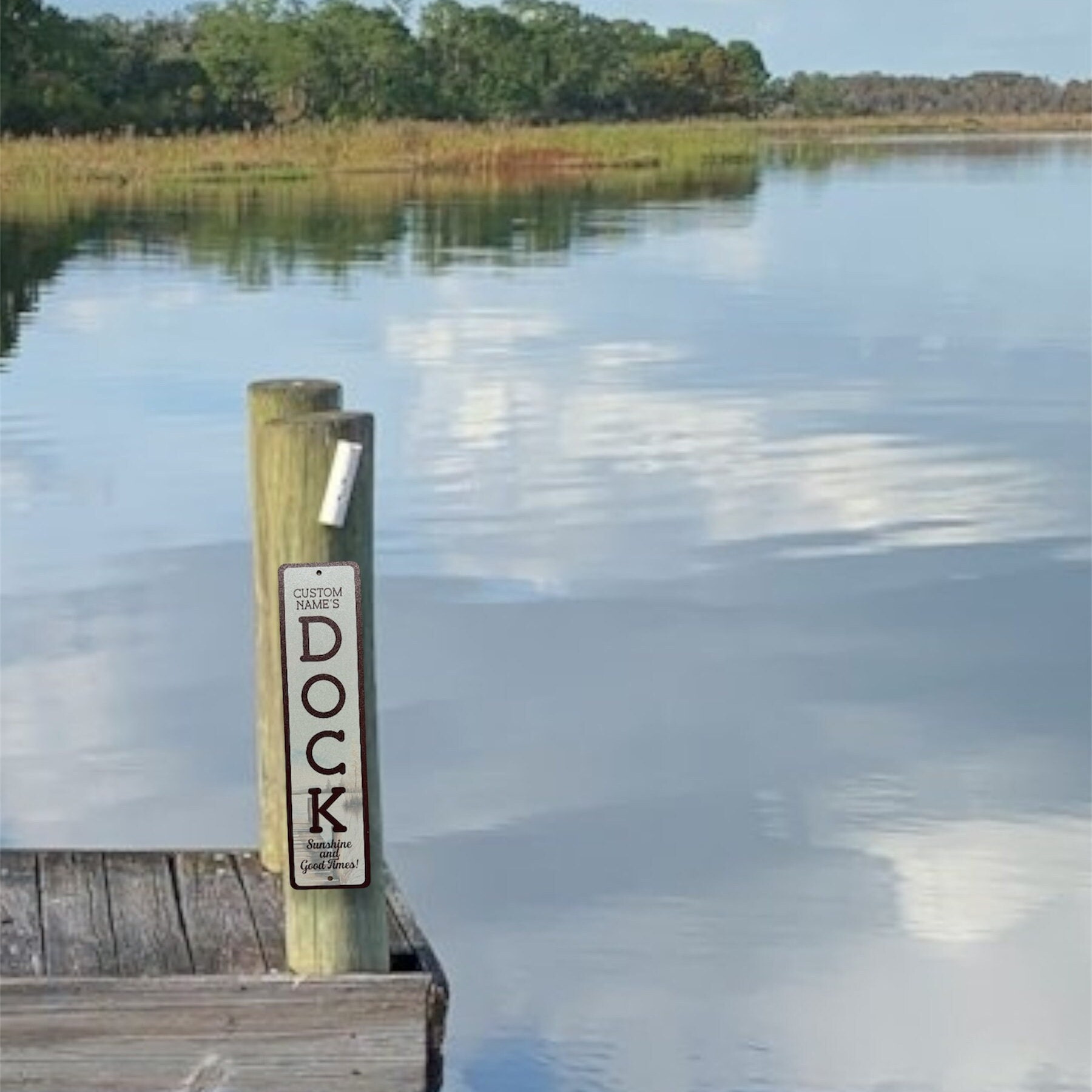 Custom Dock Sign, Custom Metal Powder Coated & Printed Name Sign - Etsy