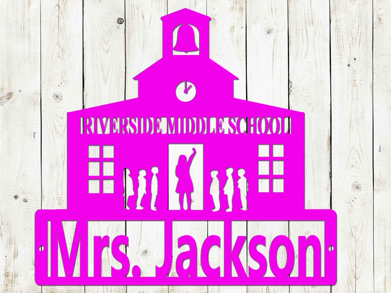 School House Custom Name Metal Sign, Classroom Custom Sign ...