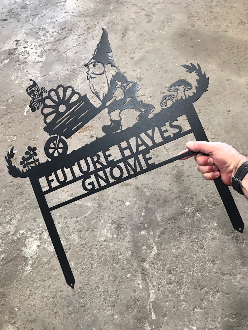 Custom Garden Gnome Sign Personalized Garden Sign Garden - Etsy