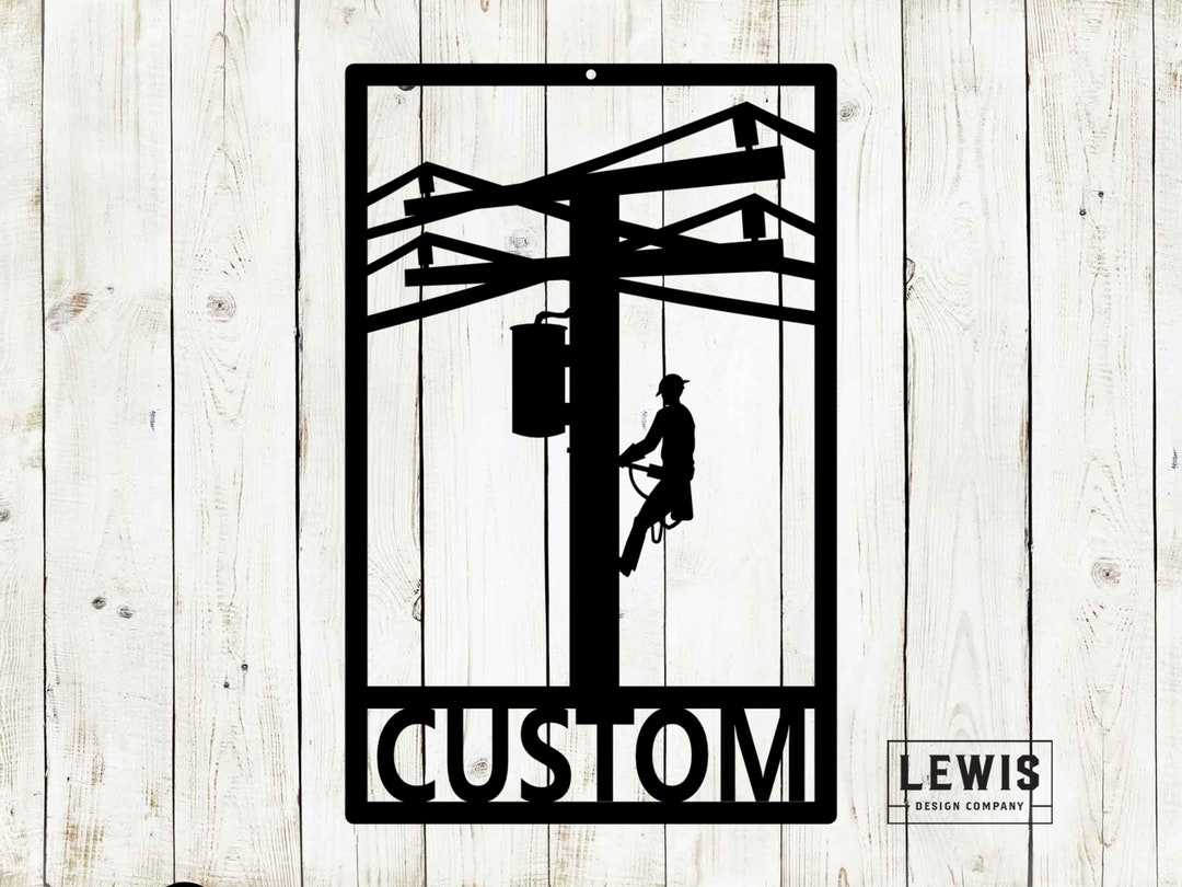 Lineman Custom Name Metal Sign Garage Decor, Shop Decor, House Decor ...