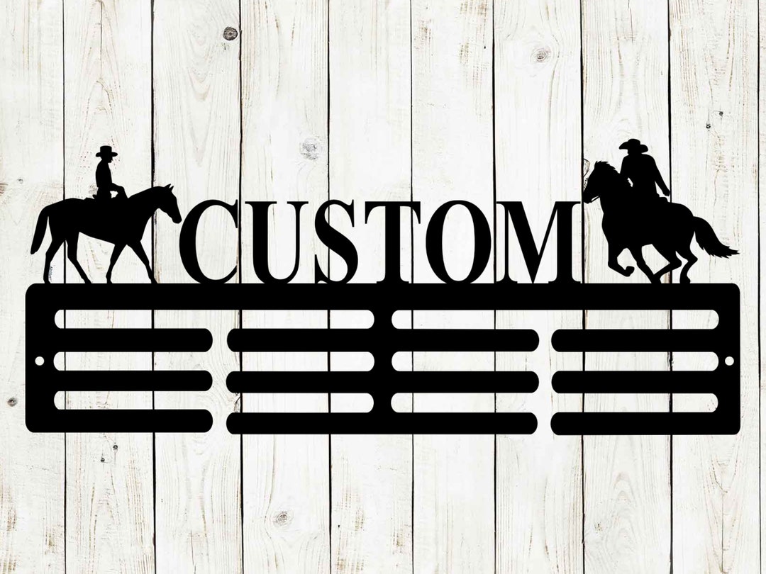 Cowboy Custom Name Medal Hanger Monogram 12 Rungs for Medals & Ribbons ...